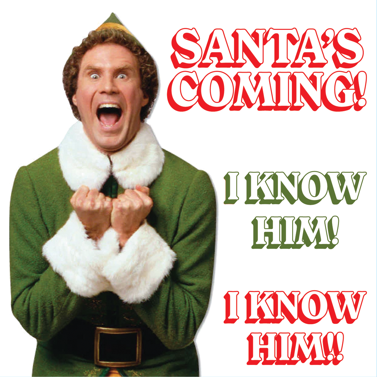 Santa's Coming with Elf Image (3ft)