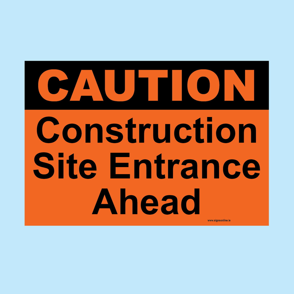 Construction Site Entrance Ahead Directional Sign