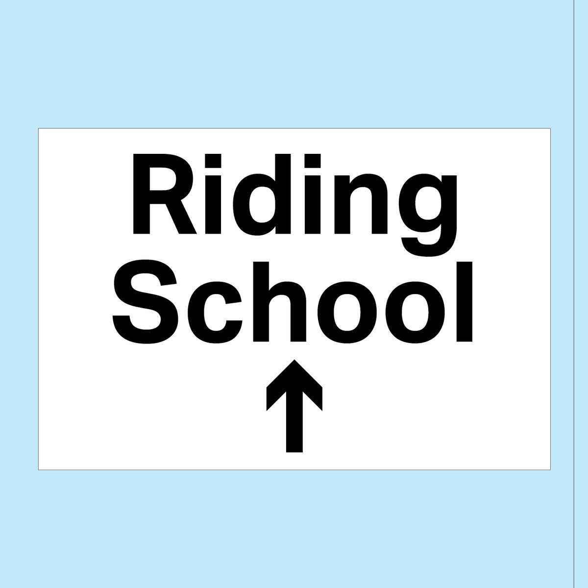 Riding School Ahead Directional Sign