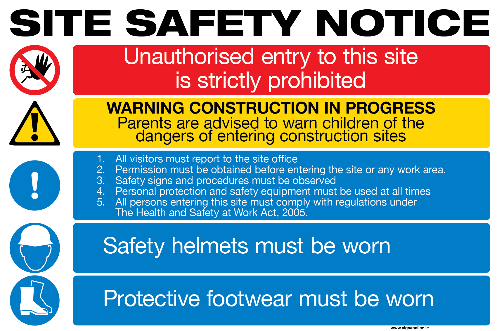 Health & Safety Signs – www.signsonline.ie