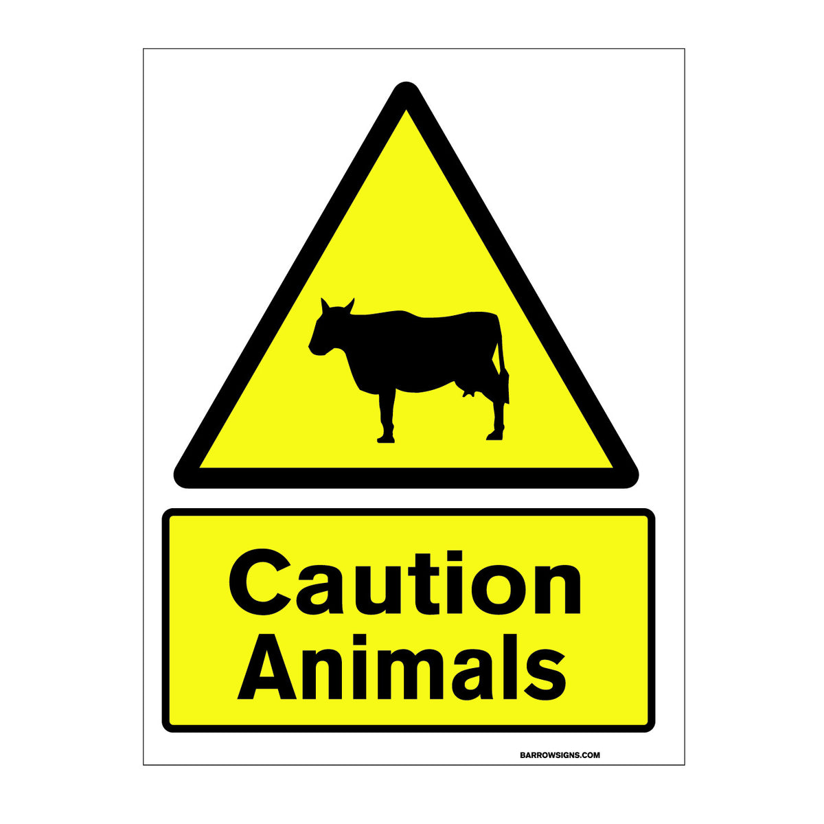Caution Animals Crossing Sign